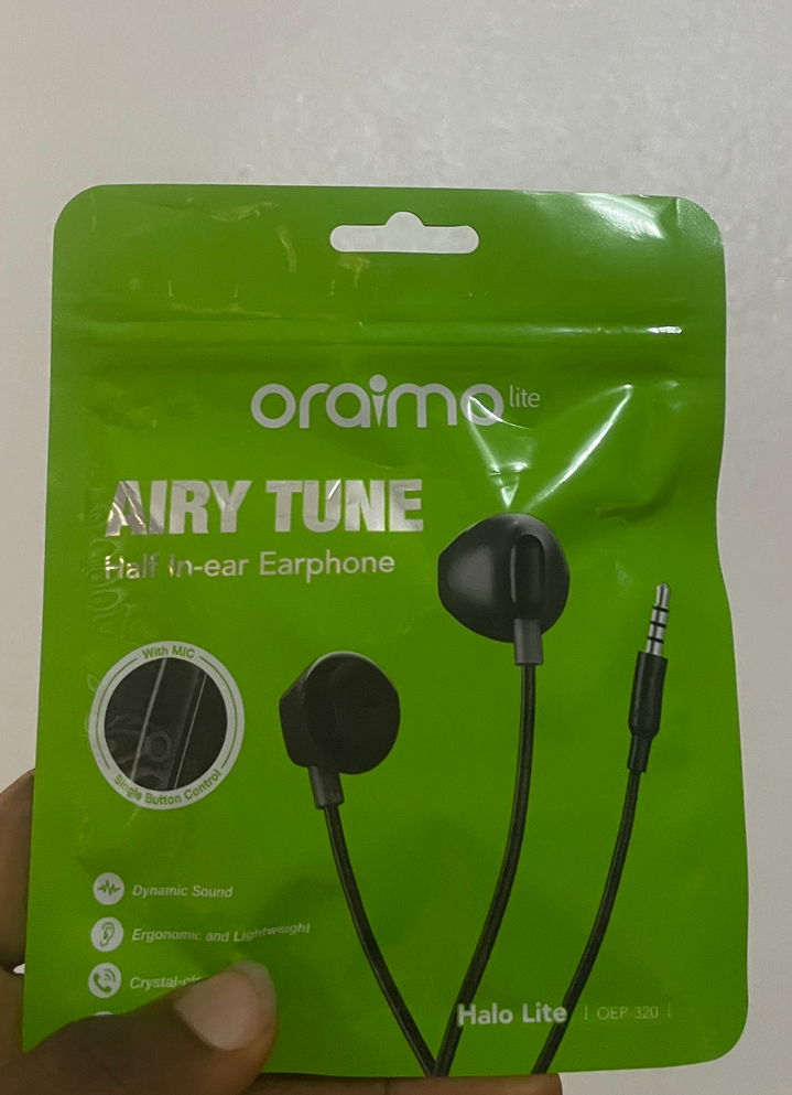 oraimo Halo Lite 3.5MM Half In-ear Earphone Premium Sound Clear Call