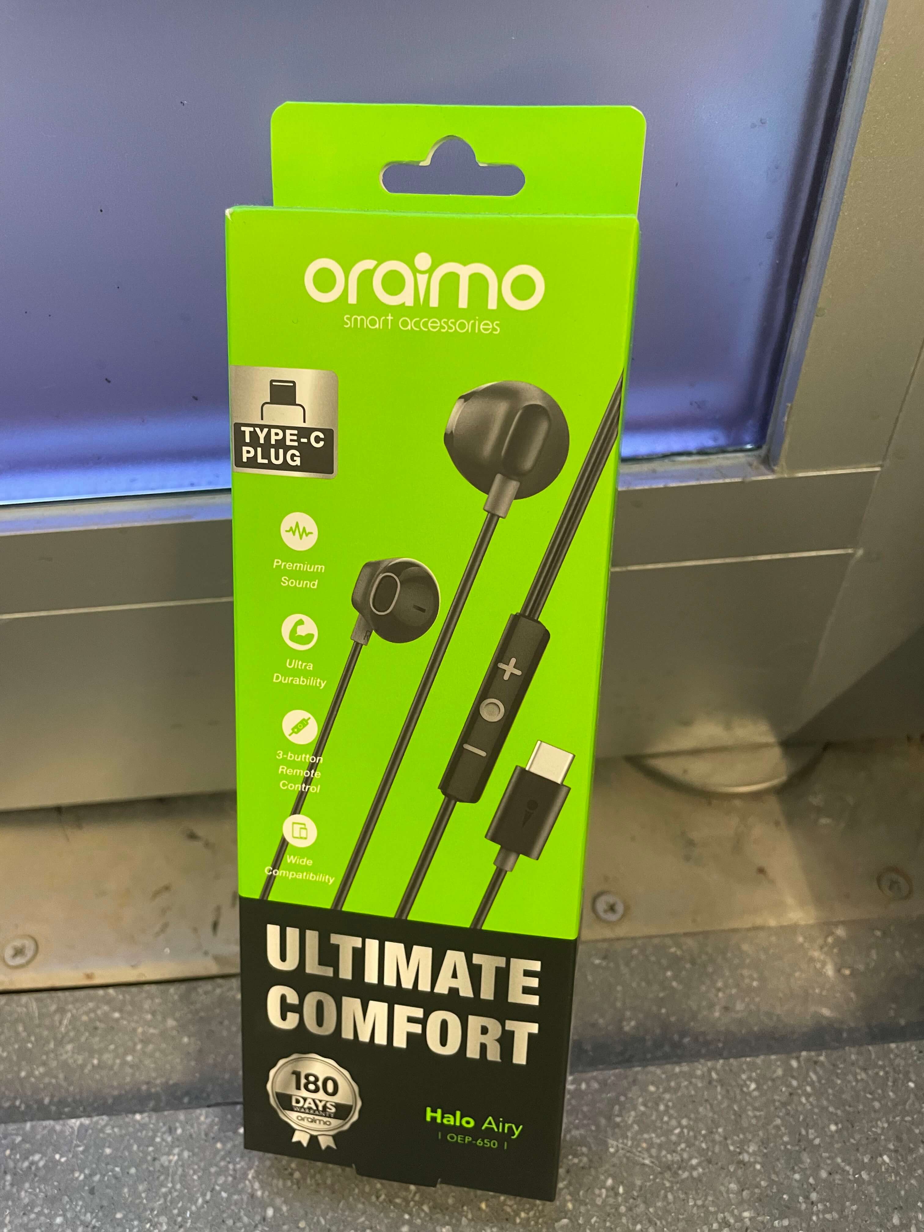oraimo Halo Airy Ergonomic Design Remote Control In-ear Earphone