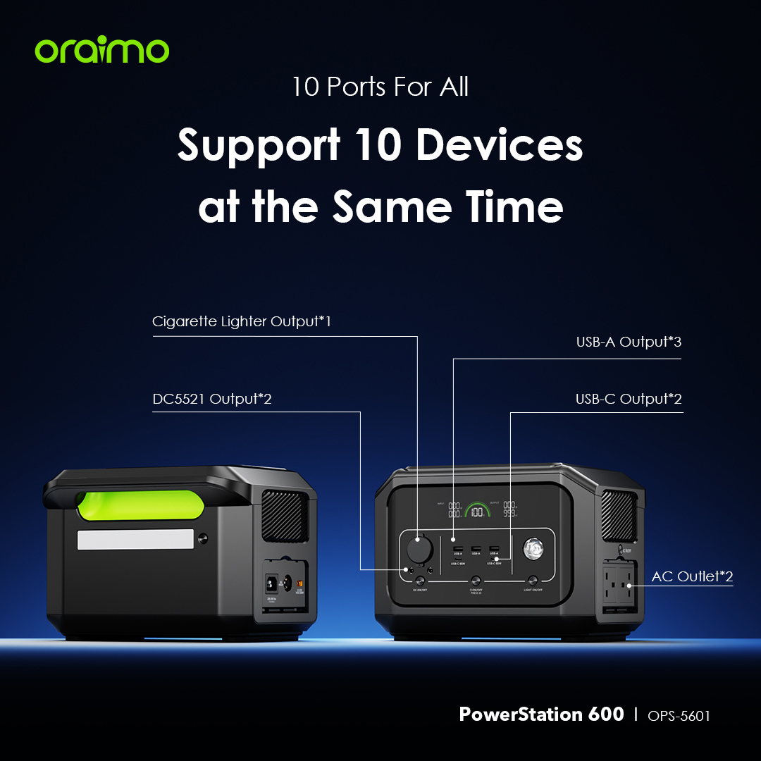 oraimo PowerStation 600 600w Portable 3-way Recharge Power Station