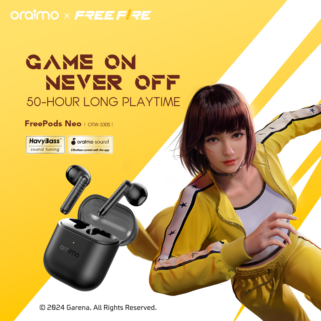 oraimo FreePods Neo Half In Ear True Wireless Earbuds-FreeFire Version