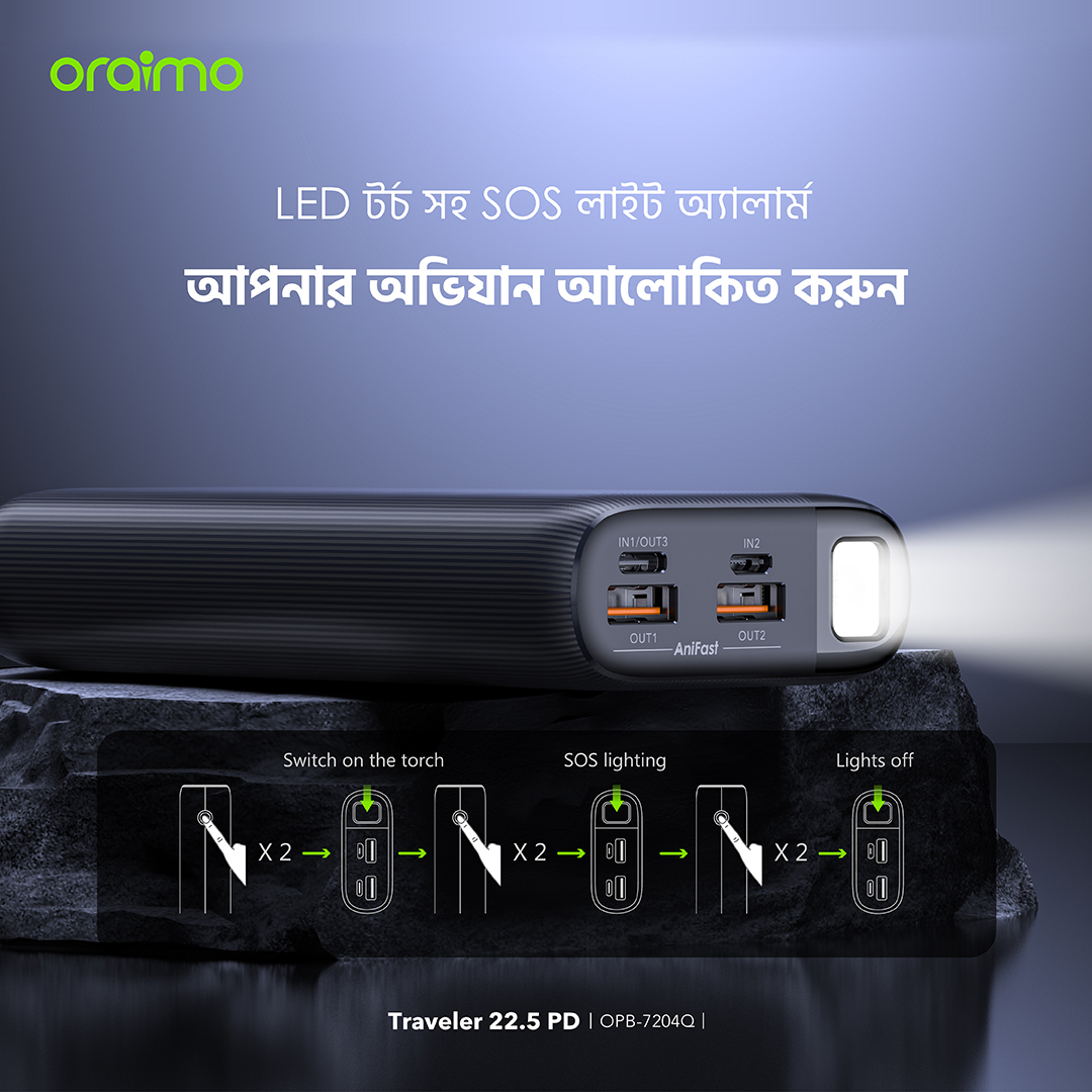 oraimo OPB-7204Q Traveler 22.5 PD 20000mAh 22.5W Power Bank